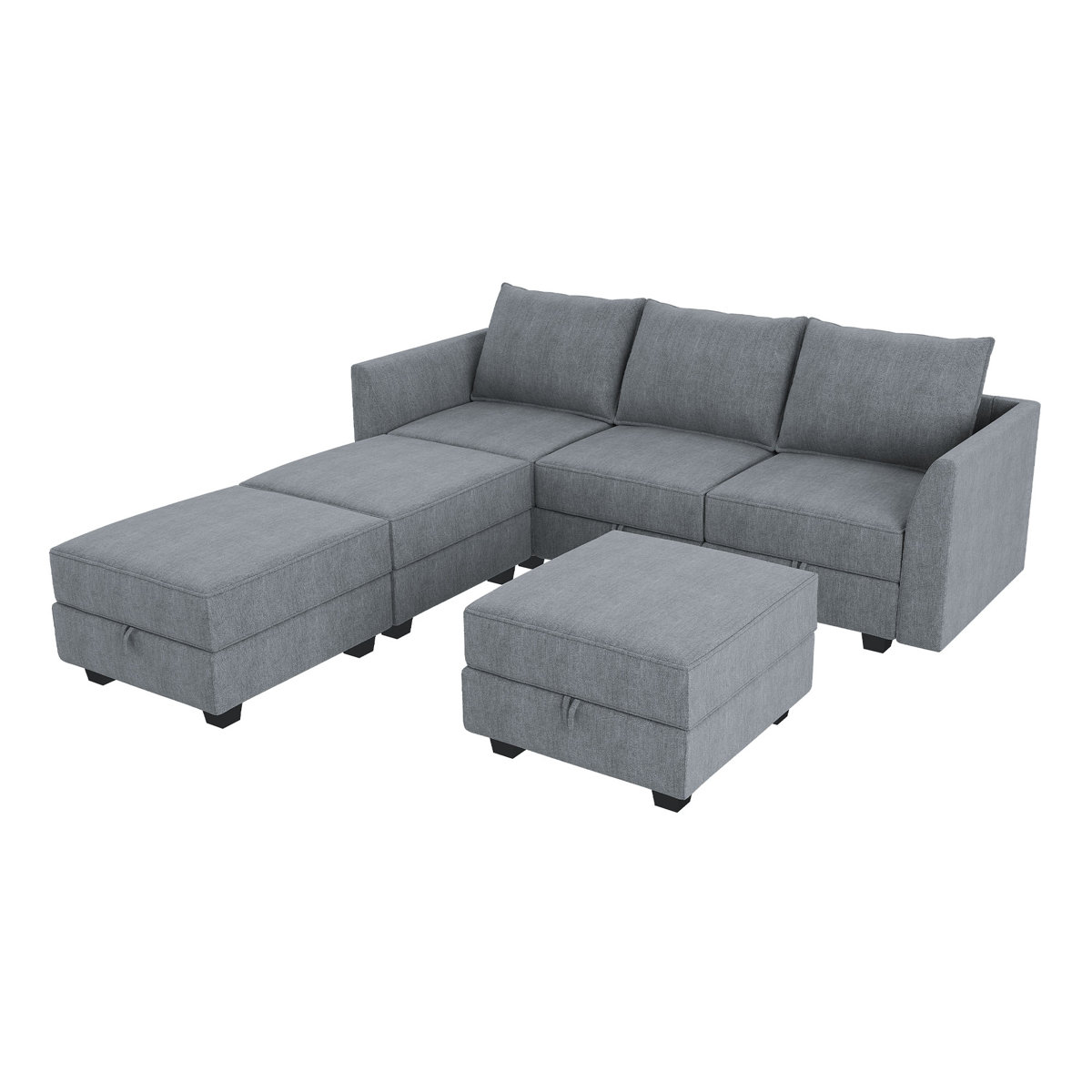 Latitude Run U Shaped Sleeper Sectional Reversible Modular Sectional